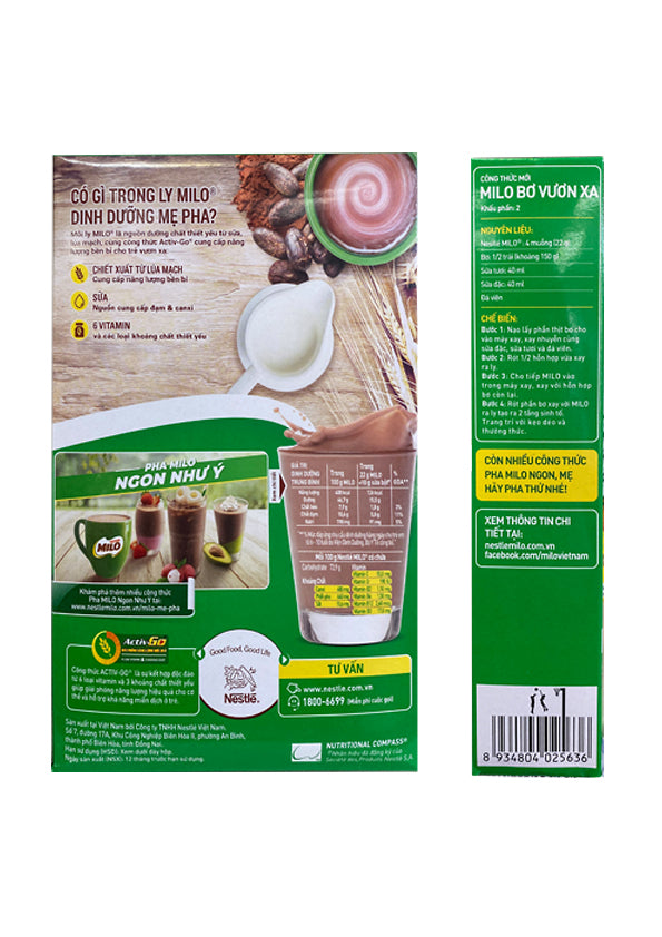 Milo Powder Wheat Flv Pack Sua Bot Milo Lua Mach Hop Giay 285gr x 1 ...