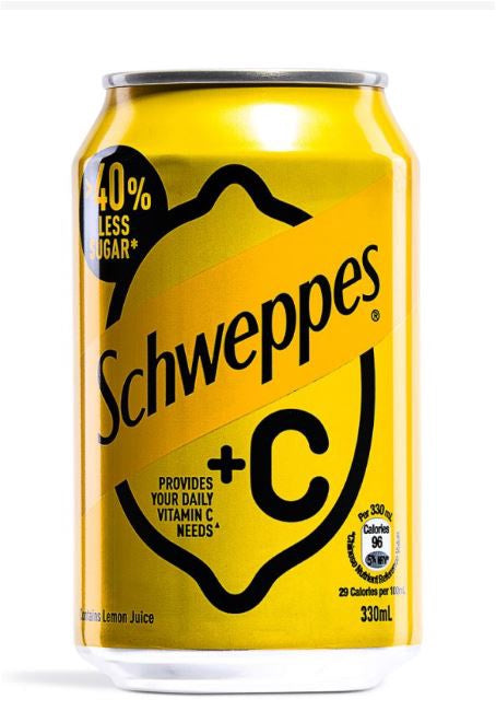 Schweppes +C Lemon Soda 玉泉+C檸檬味-罐裝Nuoc Chanh Co Gas (Can) 330ml x 1 ...